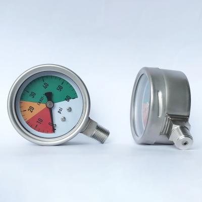 Cina 60 baionetta Ring Pressure Gauge di PSI ss 316 2,5 pollici di manometro della glicerina in vendita