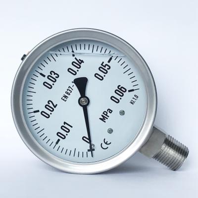 Cina Baionetta riempita liquida Ring Pressure Gauge di G 1/2 del manometro del MPa 316SS 0,06 in vendita