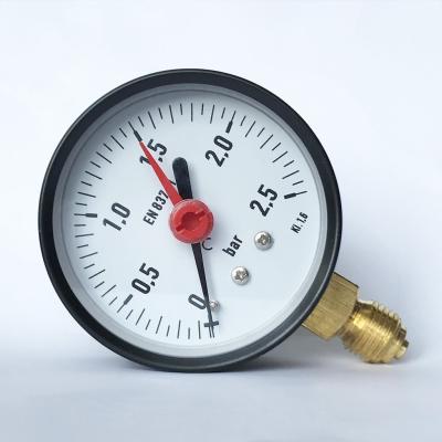 Cina 2,5 il manometro più basso di vetro 63mm del manometro del supporto di Antivari ha dipinto il manometro d'acciaio in vendita