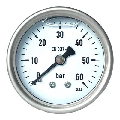 Cina Glicerina posteriore del manometro del supporto di acciaio inossidabile 63mm riempita in vendita