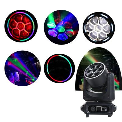 중국 7PCS 40W RGBW 4 In1 LED 줌 벌 눈 이동 헤드 라이트 보조 라이트 DJ 디스코 스테이지 파티 라이트 판매용