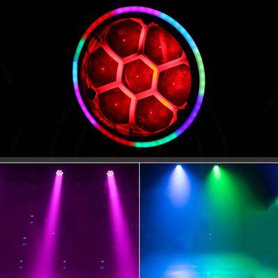 중국 7PCS 40W RGBW 4 In1 LED 줌 벌 눈 이동 헤드 라이트 보조 라이트 DJ 디스코 스테이지 파티 라이트 판매용
