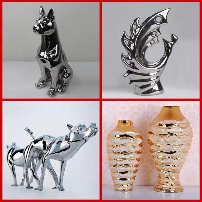 PVD Vacuum Coating Machine for ceramic ornaments - operational view