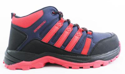 中国 赤い/黄色靴 PU 上部 MD Outsole をハイキングする道に上っている子供 販売のため