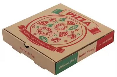 China Biologisch abbaubare Wellkarton-Fastfood-Pizza-Boxen mit Matt-Laminations-Logo-Druck und recycelbar zu verkaufen
