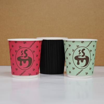 China 8oz 10oz 12oz 16oz 18oz 20oz disposable paper cup customized printing eco-friendly coffee cup for sale