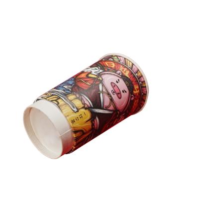 China Eco-friendly disposable paper cup customized 8oz 10oz 14oz 16oz 18oz 20oz double-layer hot coffee paper cup with lid for sale