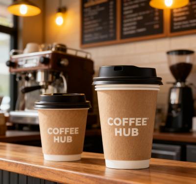 Cina Logo personalizzato, ecologico e usa e getta, tazza di caffè in carta per bevande calde in vendita