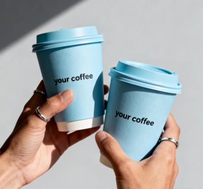Cina Eco-friendly logo stampato su misura bevanda calda bicchiere di carta da caffè a doppio strato in vendita