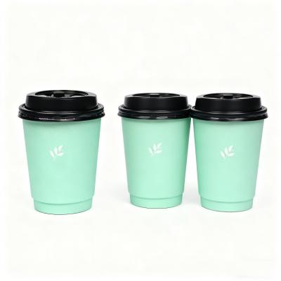 Cina Tazza di carta per caffè ecologica per alimenti con logo personalizzato, tazza di carta per bevande calde con coperchio in vendita