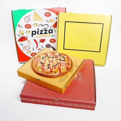 Cina Scatola per pizza in carta ondulata pieghevole con logo personalizzato a basso prezzo, scatola per consegna di cibo da asporto in vendita