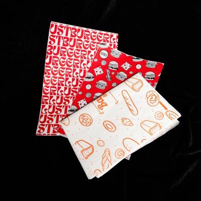 China Wholesale custom printing logo eco-friendly biodegradable fried burger sandwich fried chicken greaseproof paper packaging for sale