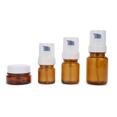 Cina OEM PETG Amber Plastic Pump Bottles 40ml 60ml 100ml 130ml in vendita