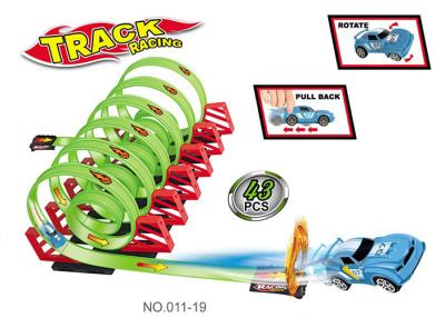 China A trilha do carro de corridas do brinquedo das crianças ajusta-se com 11 rotação consecutiva dos laços 360° à venda