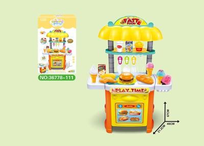 China 26 „de Hamburgerwinkel beweert het Spelspeelgoed van Rolkinderen, Groene de Keukenreeks van 37Pcs Te koop