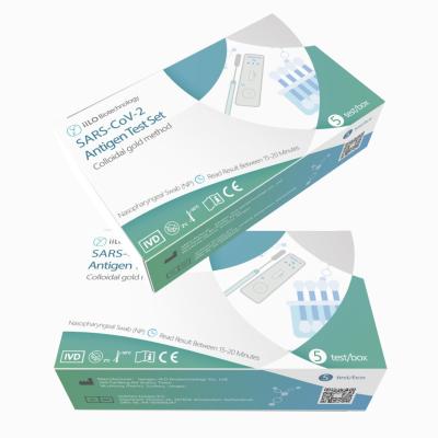 China A precisão de 99% 2 da vida útil SARS-CoV-2 anos de teste do antígeno ajustou Kit Nasopharyngeal Swab 5 partes à venda