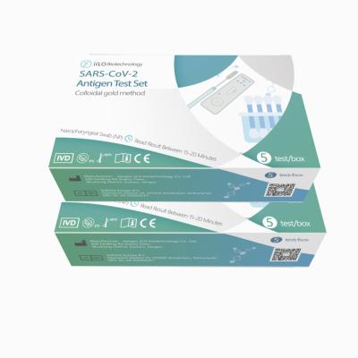 China o teste rápido do antígeno SARS-CoV-2 da reação rápida de 70mm ajustou Kit Nasopharyngeal Swab 5 partes à venda