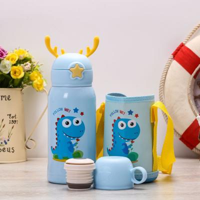 중국 유아 및 어린이 물병 빨대 - 테르모스, BPA 무료, 500ml/16oz, 진공 단열, 재사용, 누출 방지, 손잡이 / 스트립 뚜??, 소녀 / 소년, 스포츠를위한 완벽한 판매용