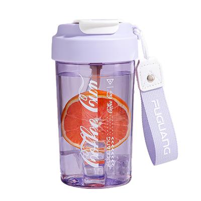 China Leakproof 550ml Tritan Bpa Free Water Bottle Safe Creative High Appearance Summer Single Wall Coffee Mug Bottle Multifunctional Use With Customized Logo for sale