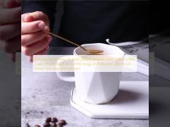 창의적인 기하학적 모양의 금박 세라믹 컵, 사무실 커피 컵, 심플한 흑백 머그컵과 받침, 오후 꽃차 컵과 받침