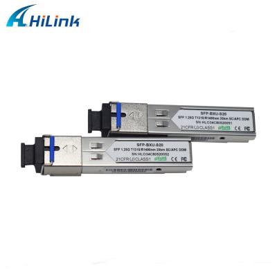 중국 1000BASE DWM BIDI SFP 트랜시버 모듈 T1310nm/R1490nm 20KM LC/SC DOM 판매용