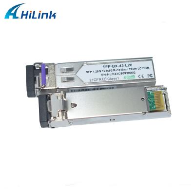 중국 BIDI SFP 트랜시버 모듈 1.25G 1310/1490nm 20KM SC/LC 심플렉스 모듈 판매용