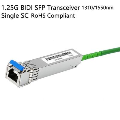 China 1.25G BIDI SFP Transceiver 20KM with Low Power Dissipation and Single SC Connector for Gigabit Ethernet for sale