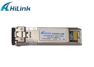 China Hilink SFP+ Transceiver Module 10G CWDM 1530nm Wavelength ZR Module 80km Distance for sale