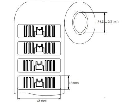 중국 RFID Label Tags 43*18mm ISO14443A Lifetime More Than 10 Years Customized 판매용