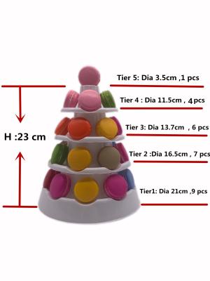China APET bedecken Anzeigen-Turm 5 Reihe Macaron-Stand Laduree Macaron mit Blasen zu verkaufen