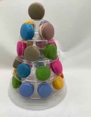 China APET bedecken Anzeigen-Turm 5 Reihe Macaron-Stand Laduree Macaron mit Blasen zu verkaufen