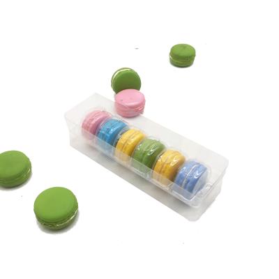 China Transparent 1X6 arrangement 6 cells macaron tray vacuum forming macaron packaging box for middle size macaron pack for sale