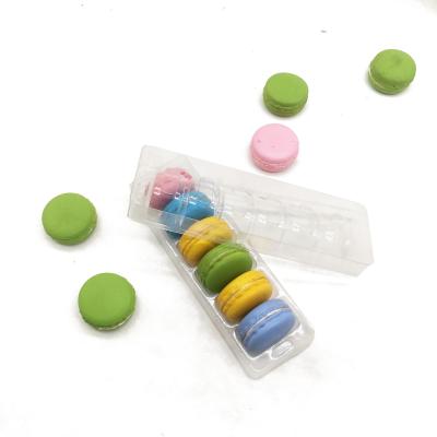 China Transparent 1X6 arrangement 6 cells macaron tray vacuum forming macaron packaging box for middle size macaron pack for sale