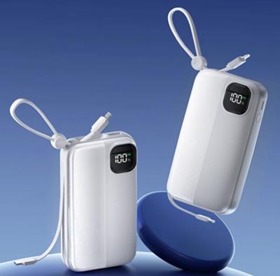 China 20000mah Power Bank With Built In Cables , PD 22.5W Fast Charger For IPhone / Samsung for sale