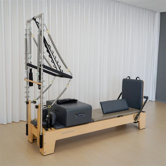 Black Matte Aluminum Full Track Pilates Reformer with Full Accessories Professional Studio Core Bed