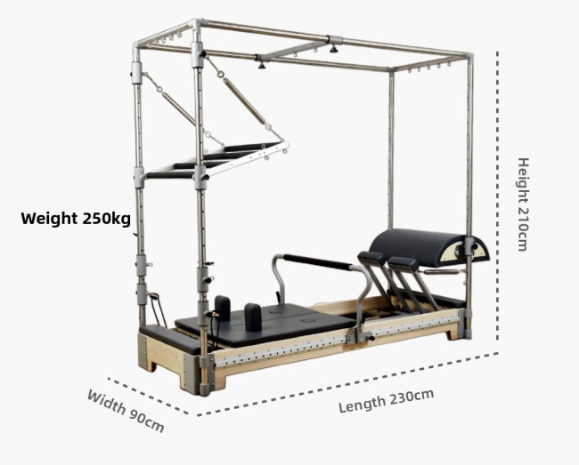 Pilates Cadillac Reformer Bed 8-in-1 Multifunctional Yoga & Shaping Equipment, Adjustable Core Training Machine for Studio