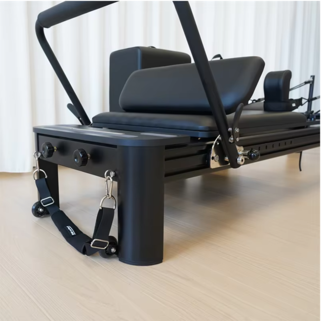 Black Matte Aluminum Full Track Pilates Reformer with Full Accessories Professional Studio Core Bed