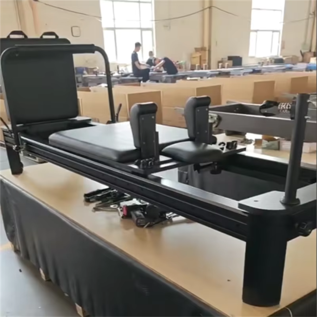 Black Matte Aluminum Full Track Pilates Reformer with Full Accessories Professional Studio Core Bed