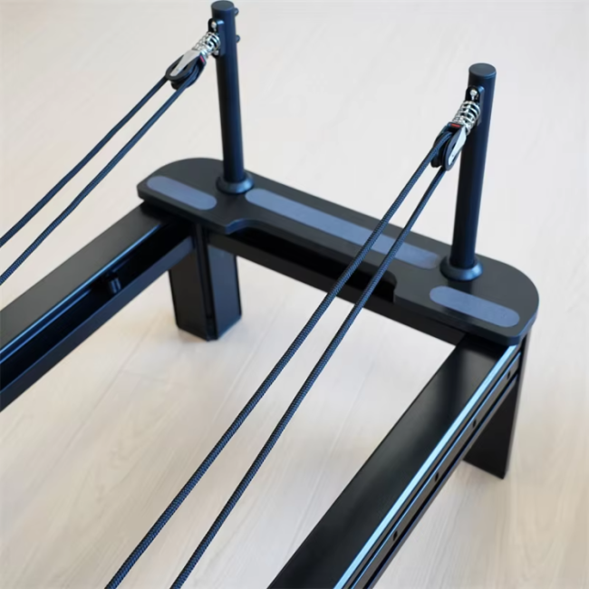 Black Matte Aluminum Full Track Pilates Reformer with Full Accessories Professional Studio Core Bed