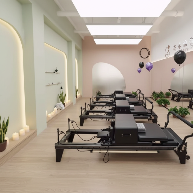 High Quality Foldable Wood Pilates Reformer Machine Portable Pilates Bed with Full Accessories Home Yoga Fitness Equipment