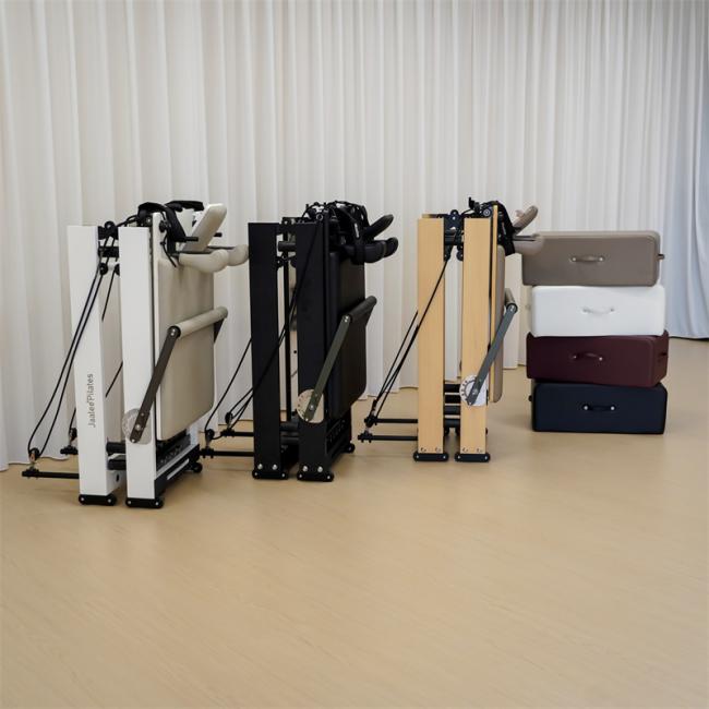 Customized High-standard Studio Commercial Pilates Equipment, Wooden Reformer, Foldable Portable Pilates Reformer.