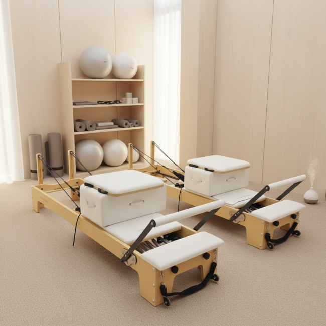High Quality Durable Wood Aluminium Pilates Core Bed Newly Launched Fitness Equipment for Gym Body Use Comes Maple Box Packaging