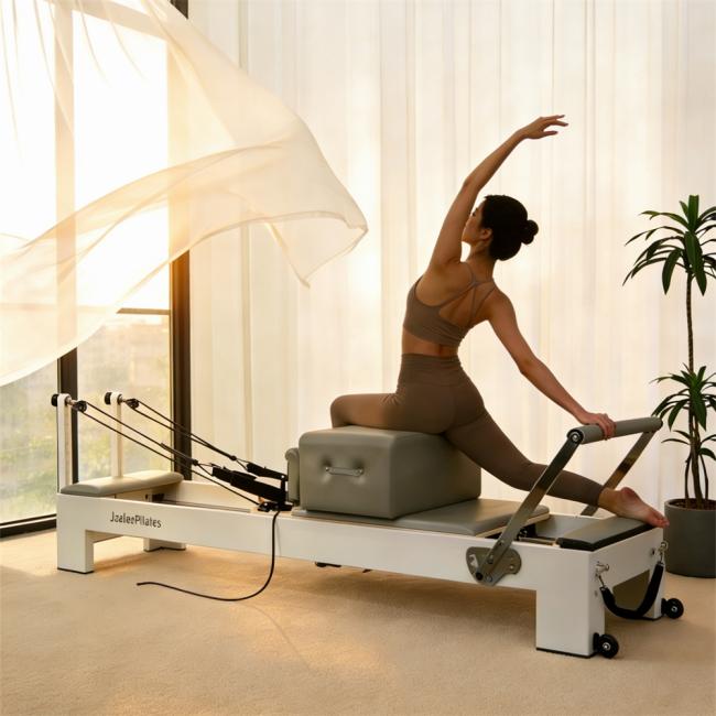Commercial Gym Fitness Sets Studio Yoga Training Classic Pilates Reformer Oak Wood Pilates Reformer