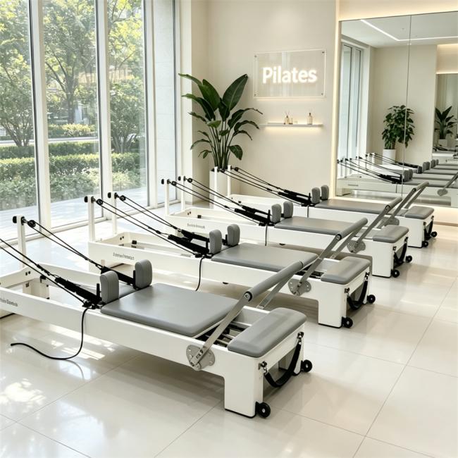 Commercial Gym Fitness Sets Studio Yoga Training Classic Pilates Reformer Oak Wood Pilates Reformer