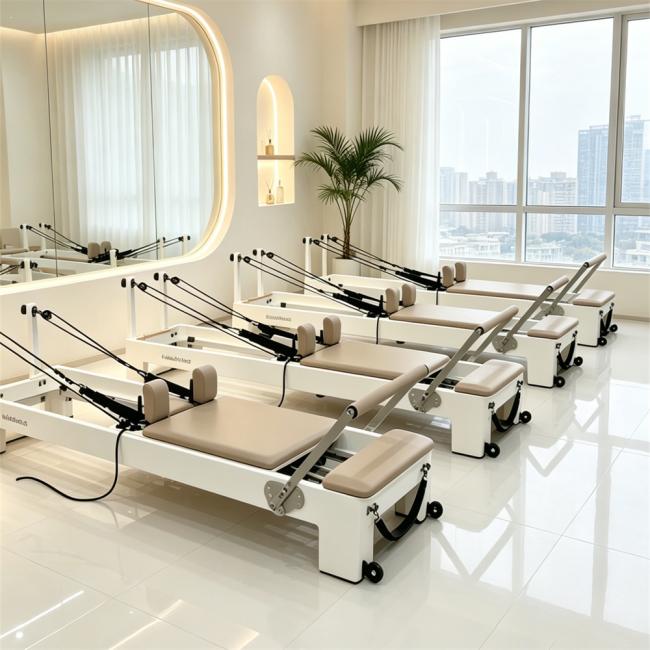 Commercial Gym Fitness Sets Studio Yoga Training Classic Pilates Reformer Oak Wood Pilates Reformer