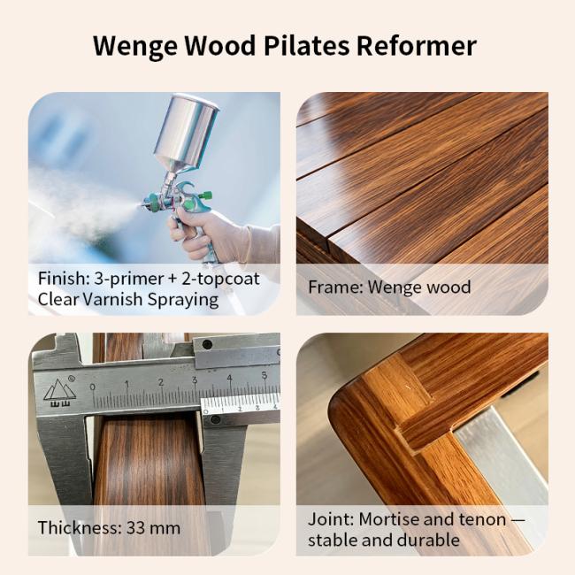 Luxury Wenge Wood Pilates Reformer Full Set with Complete Accessories for Home and Studio