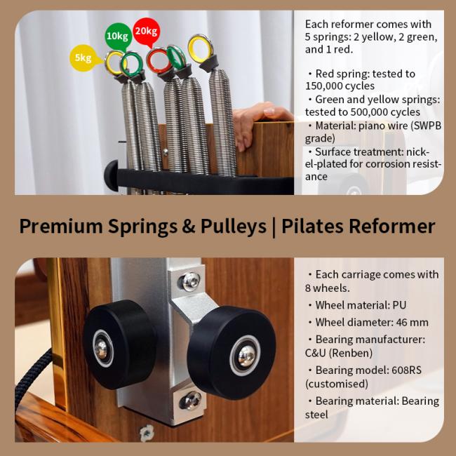 Luxury Wenge Wood Pilates Reformer Full Set with Complete Accessories for Home and Studio