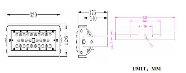 段階の広場色の装飾3のためのアルミニウム収容RGB LEDの洪水ライト5年の保証80W