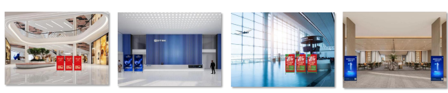Indoor P3.91 LED Poster display showing vibrant digital content in a retail environment