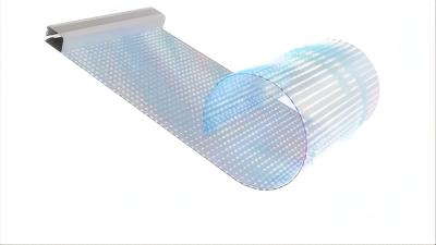 Cina Display LED trasparente flessibile ultra-sottile P8 per interni con trasparenza 85% e luminosità 3500 nits in vendita